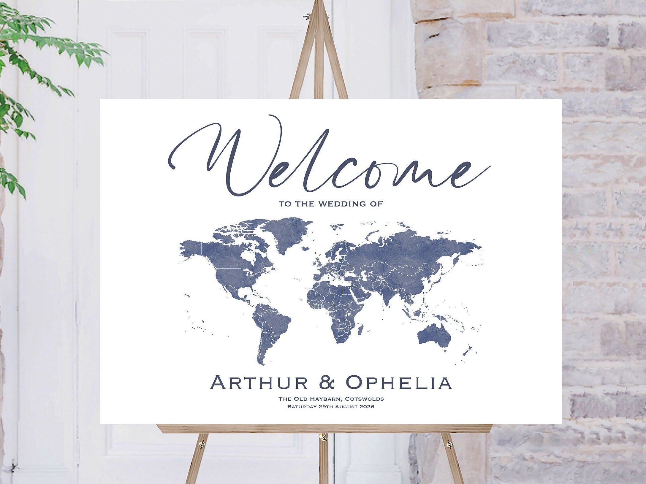 World Map Wedding Welcome | Travel Themed Wedding Sign | Where in the ...