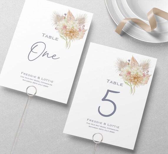 Boho Wedding Table Numbers Wedding Reception Table Numbers - Etsy