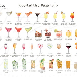 PRINTED Hen Party Wedding Signature Cocktail Sign | Personalised ...