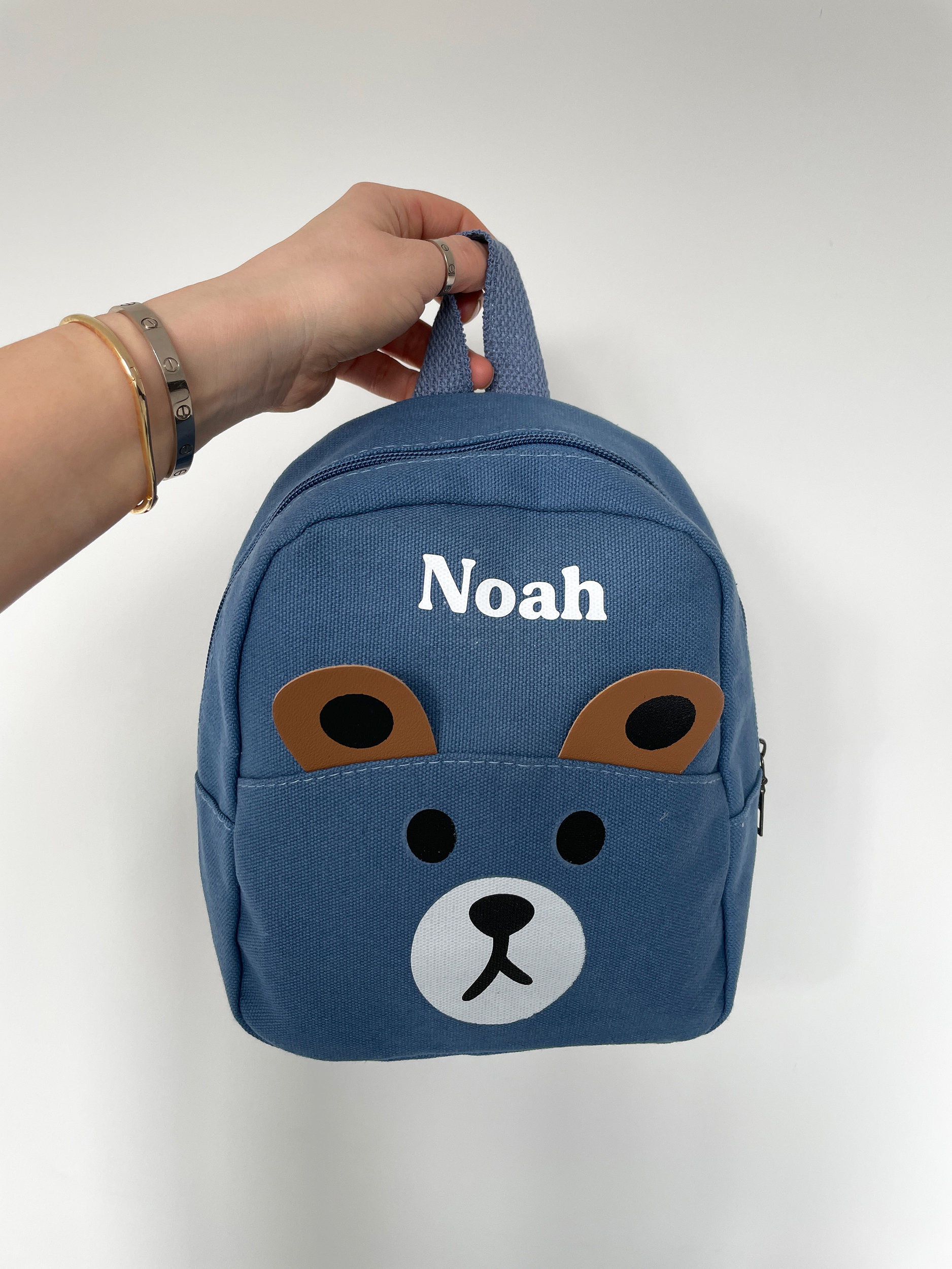 Personalised Teddy Bear Canvas Backpack Nursery Bag Travel - Etsy
