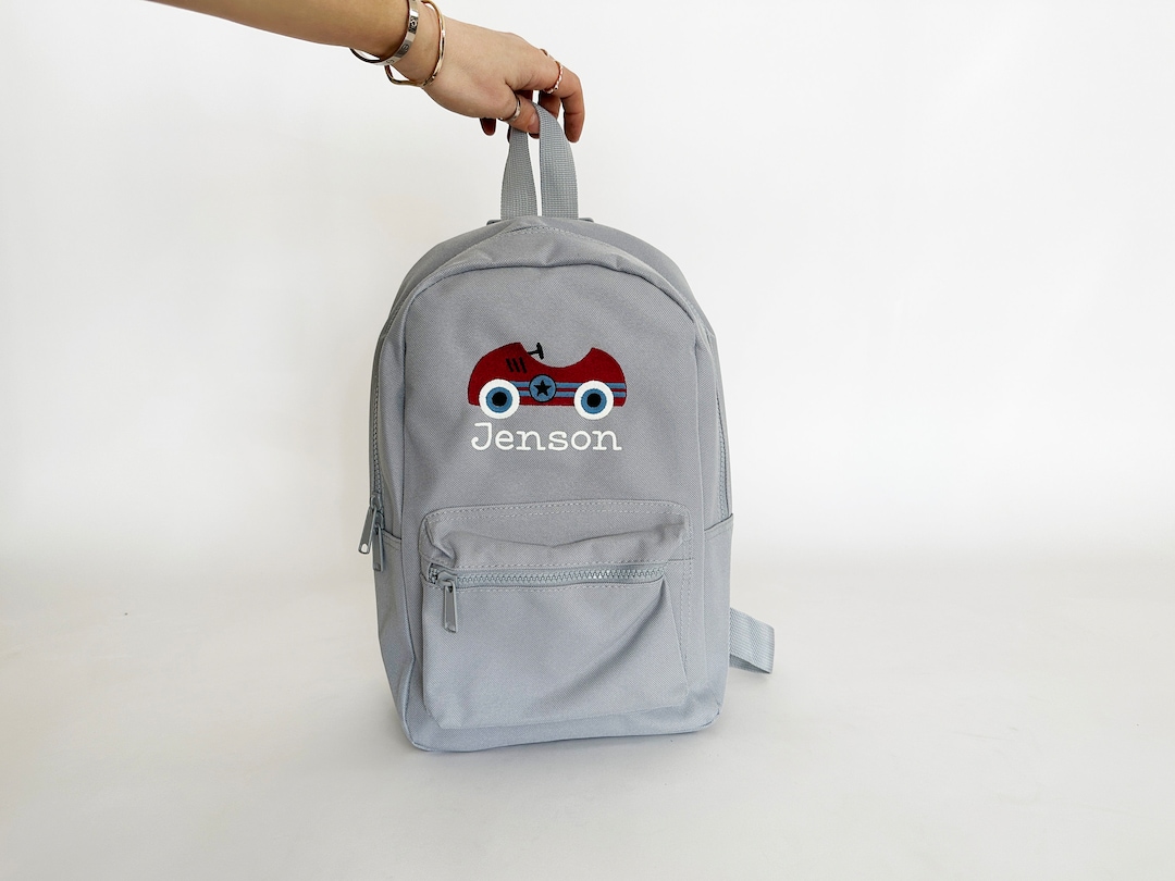 Personalised Vintage Racing Car Canvas Backpack - Kids Backpack ...