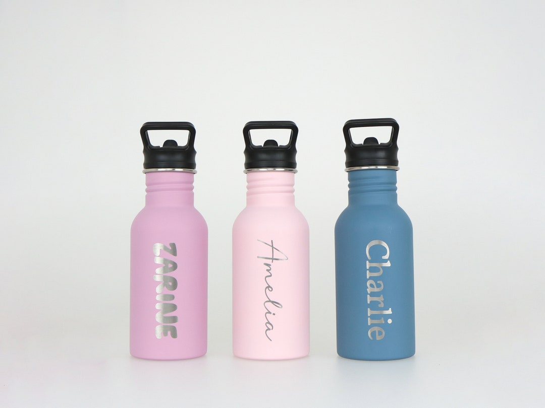 Childrens Personalised Pookie Water Bottle-engraved-stainless Steel-bpa ...