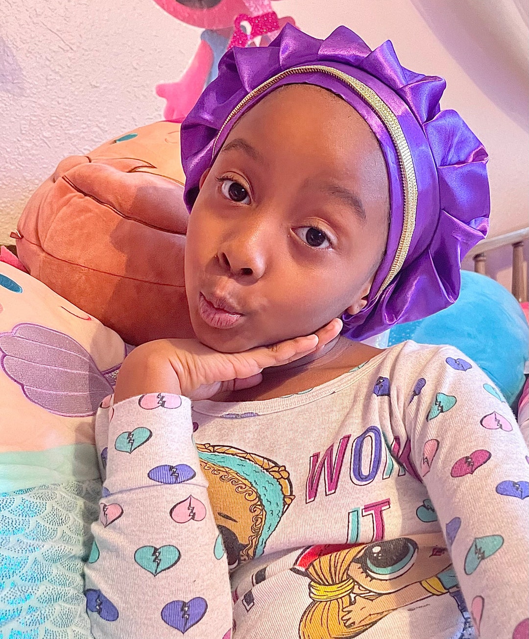 Child’s Luxurious Satin Lined Colorful Bonnet | Perfect Gift | Secured ...