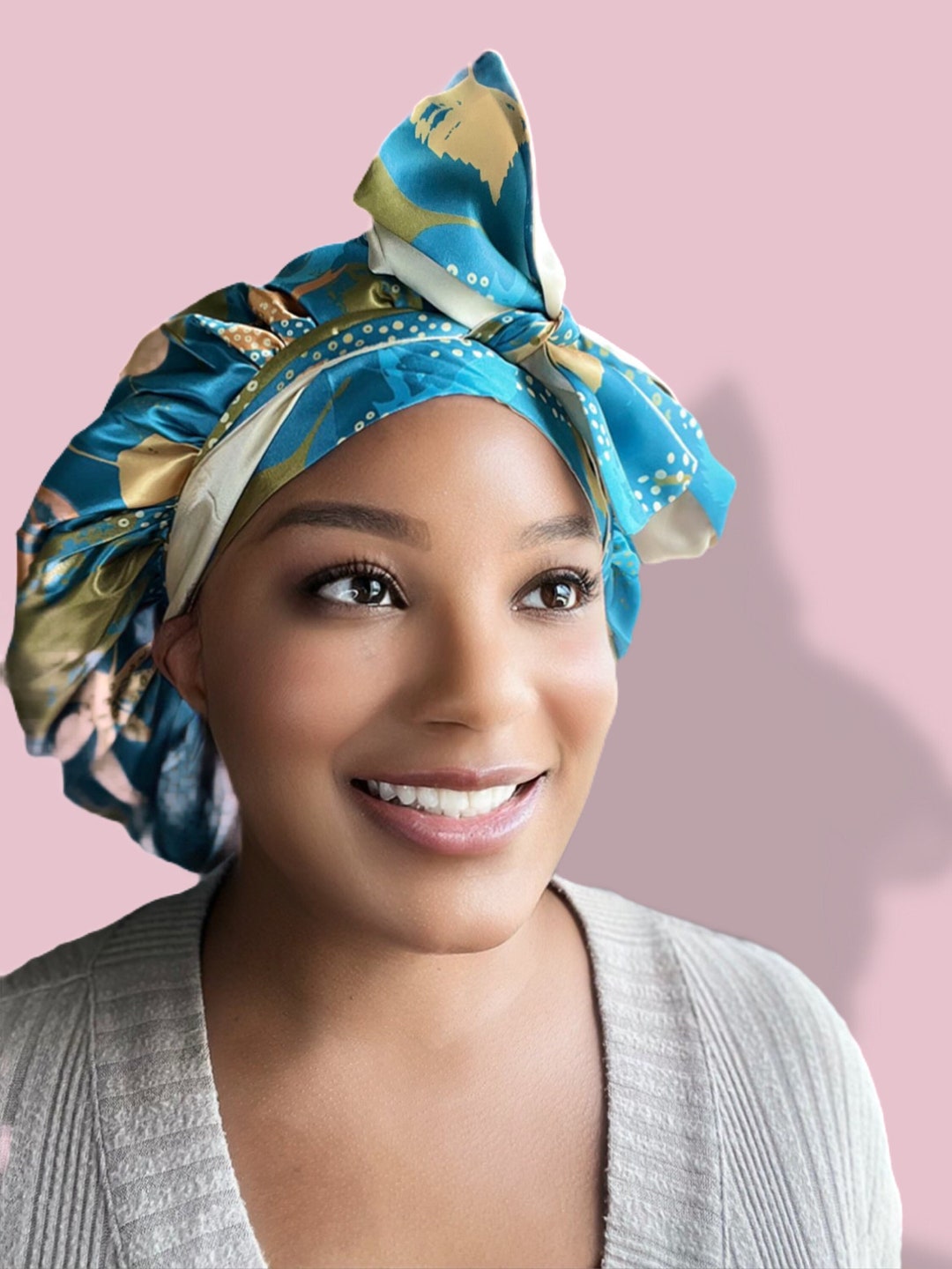 Lightweight Satin Double Lined Bonnet | Colorful Bow-tie Satin Elastic ...