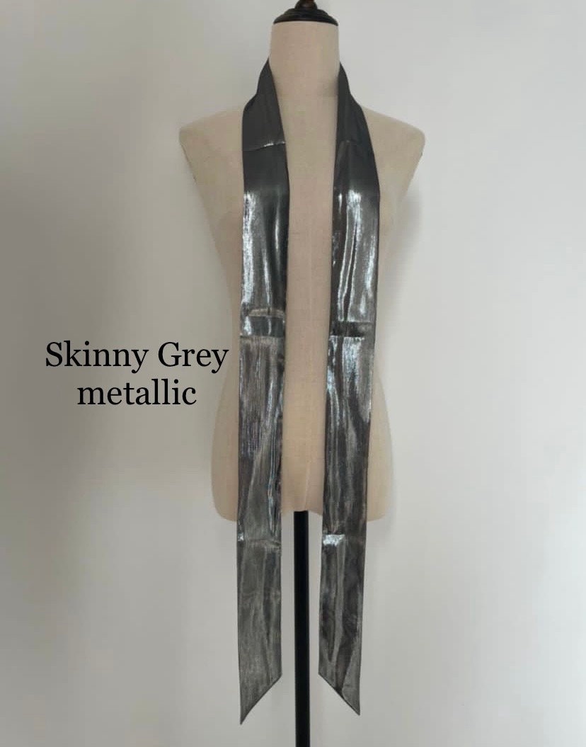 Metallic Silver Scarf, Trinny Scarf, Silk Metallic Scarf, Trinny, Gift ...