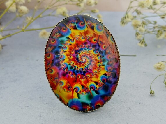 1960's 1970's Hippy Ring Psychedelic Cosmic Ring - Etsy