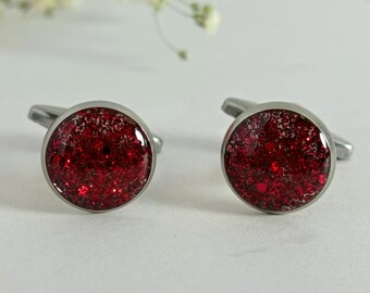 Red Cufflinks - Etsy
