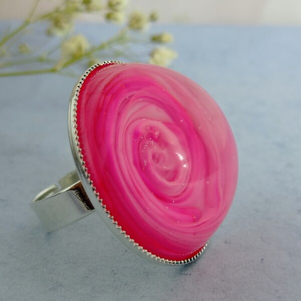 Hot Pink Ring - Etsy