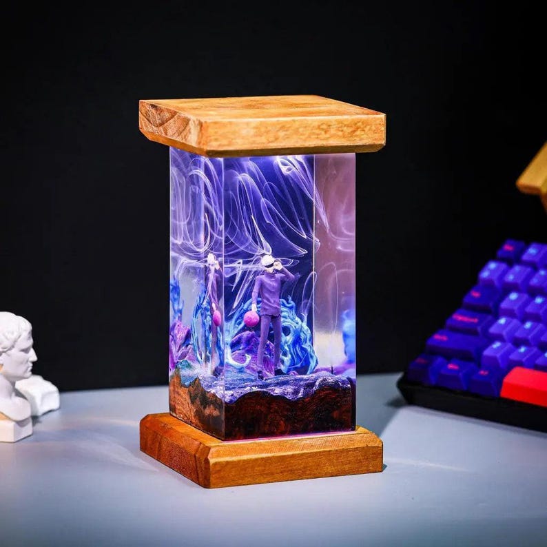 Go,jo Sa,toru Ju,jutsu Kai,sen Epoxy Resin Wood Lamp - Etsy