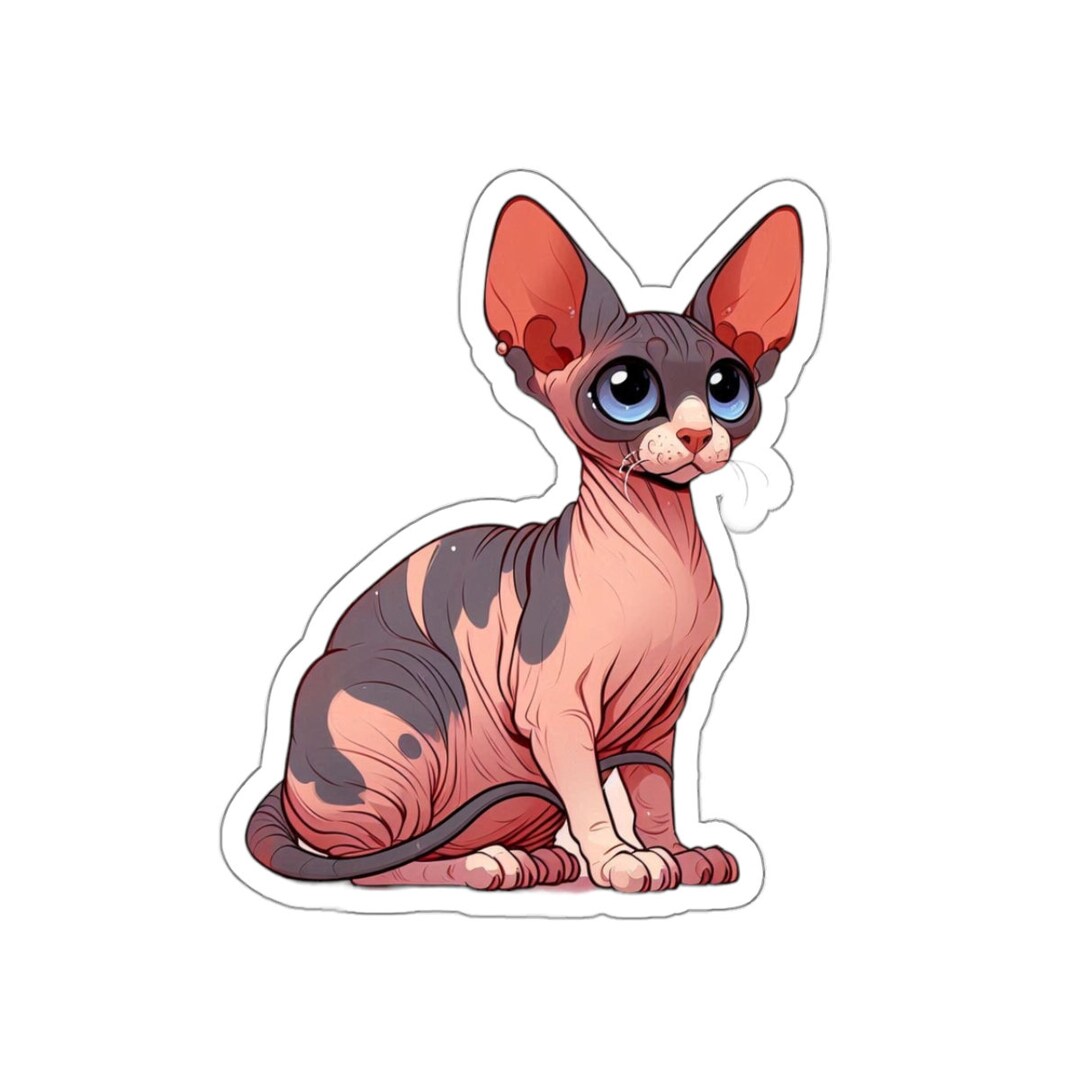 Hairless Cornish Rex Cat Sticker #1 - Etsy