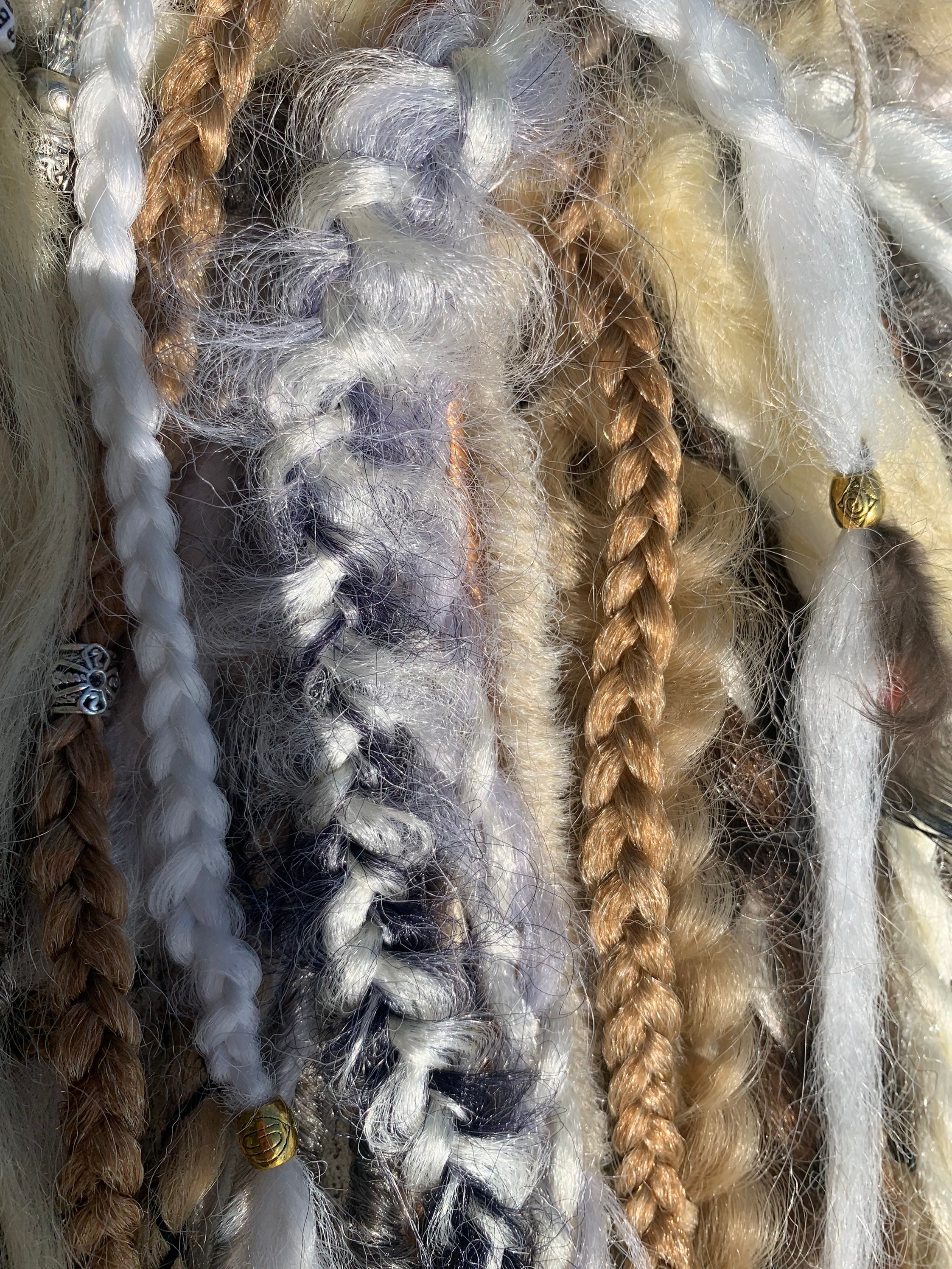 Viking Dreads and braids mix single ended double ended | Etsy