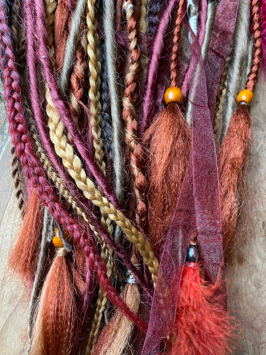 Red Fall Autumn Festival Dreads Braids Mix - Clip in Dreadlocks |red ...