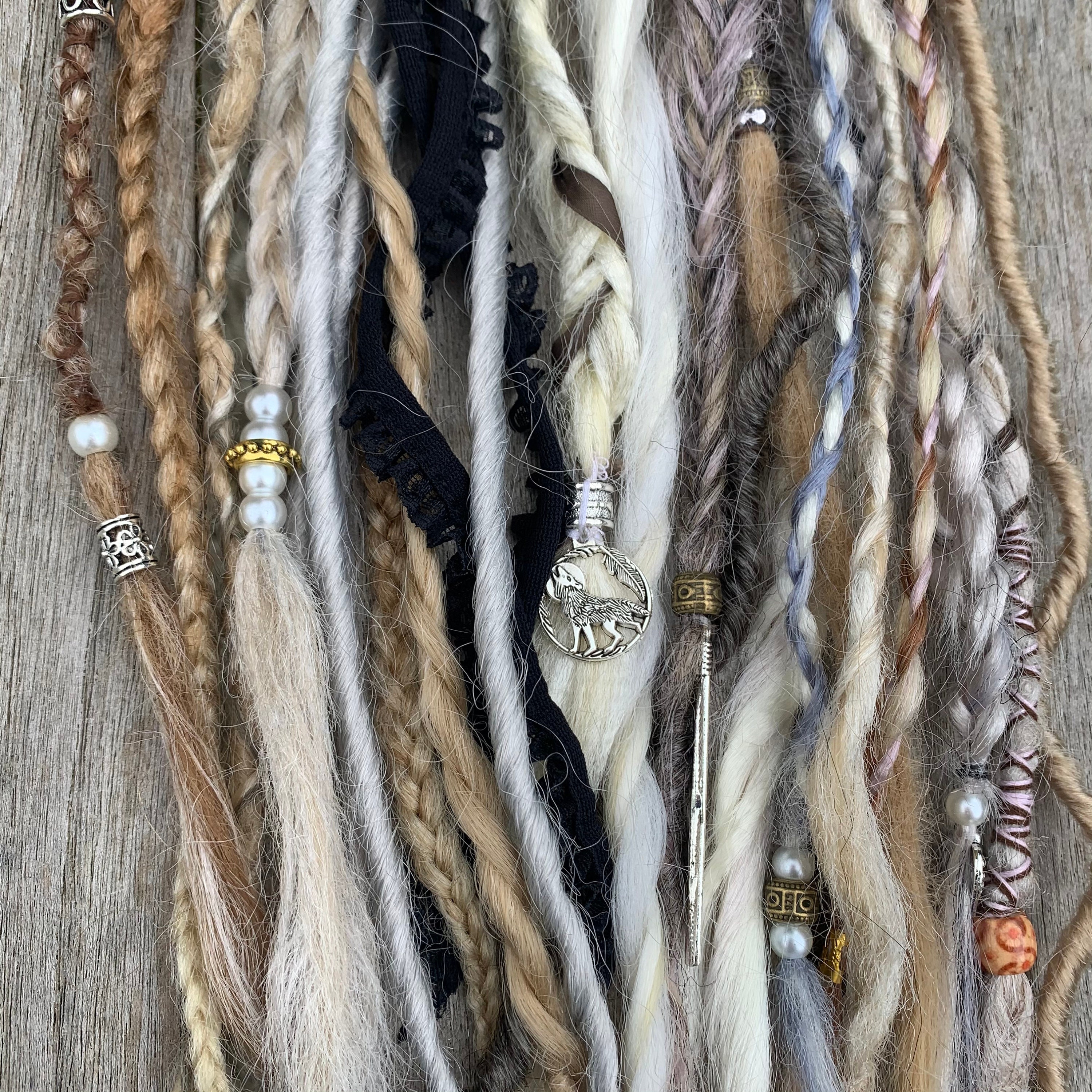 Wolf Dreads | Winter Viking Dreads - Silver Dreadlocks- Clip in Viking ...