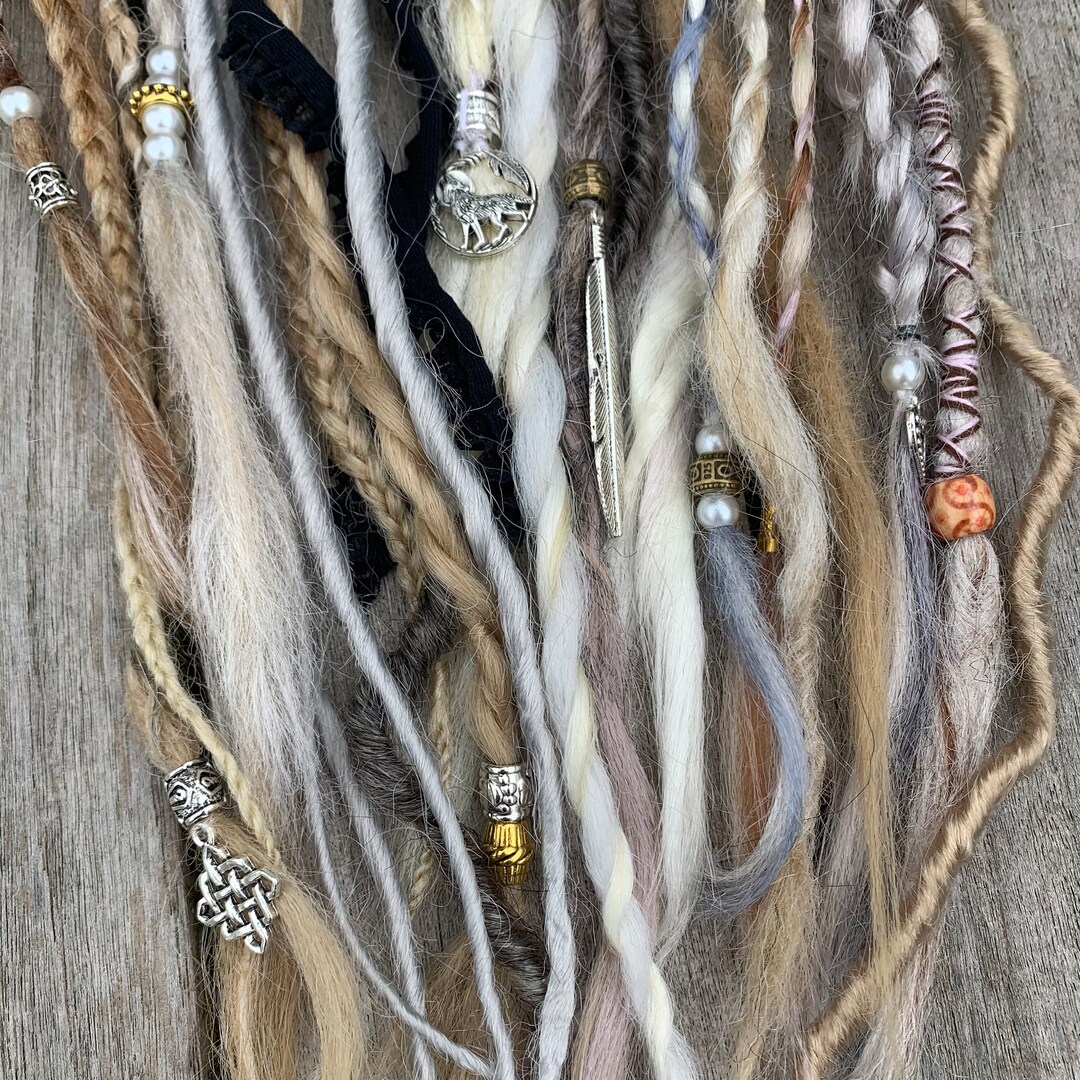 Wolf Dreads | Winter Viking Dreads - Silver Dreadlocks- Clip in Viking ...