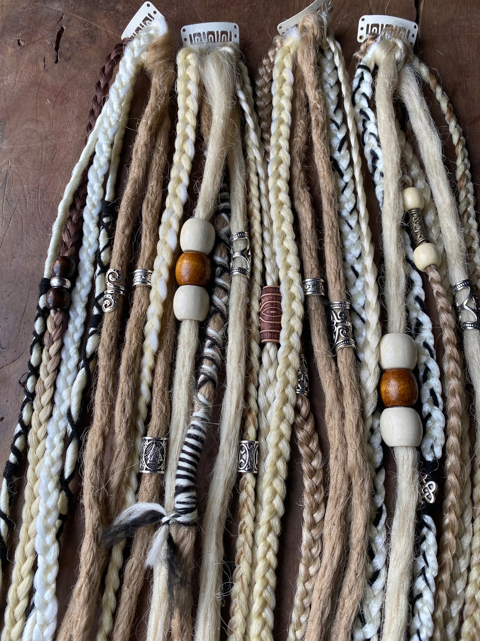 Wolf Dreads | Winter Viking Dreads - Silver Dreadlocks- Clip in Viking ...