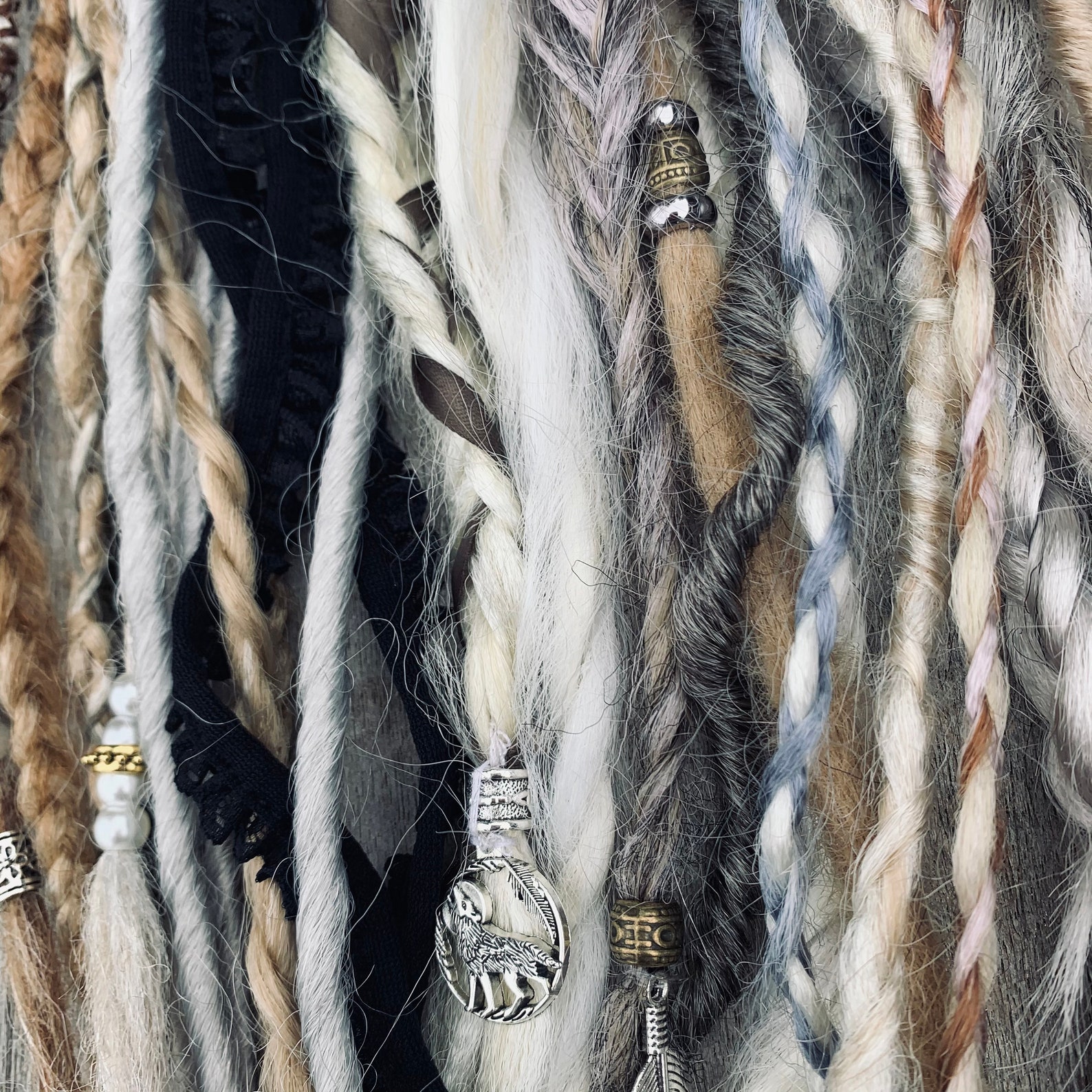 Wolf Dreads | Winter Viking Dreads - Silver Dreadlocks- Clip in Viking ...