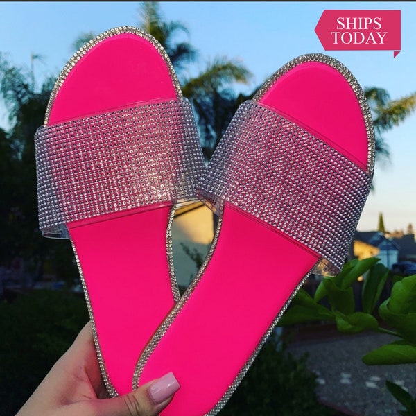 Rhinestone Sandals - Etsy