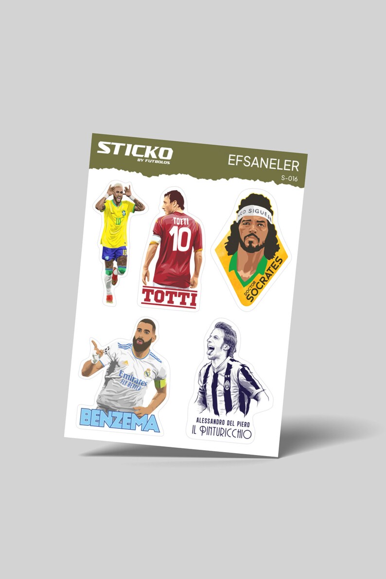 Soccer Stars Inspired Sticker Set Football Fan's Collectible Decals ...