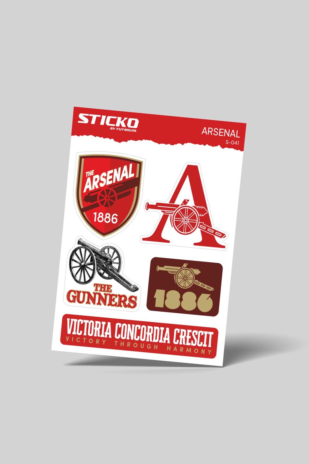 Arsenal London Inspired Sticker Set Football Fan's Collectible Decals ...