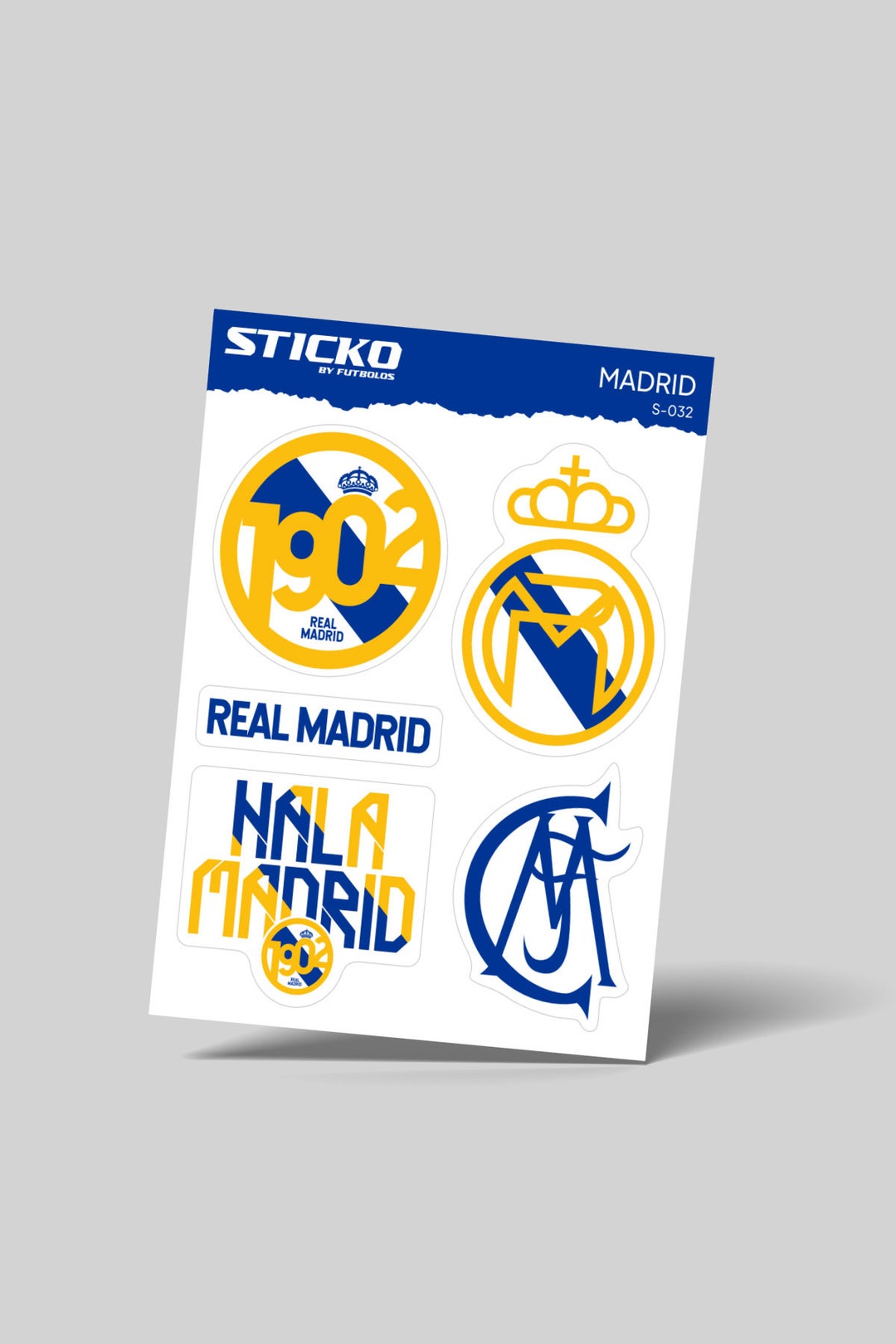 Madrid Real Inspired Sticker Set Football Fan's Collectible Decals ...