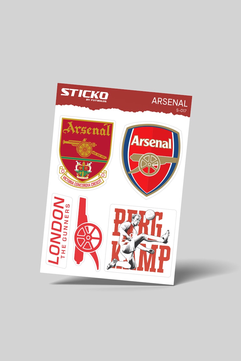 Arsenal FC Inspired Sticker Set Football Fan's Collectible Decals ...