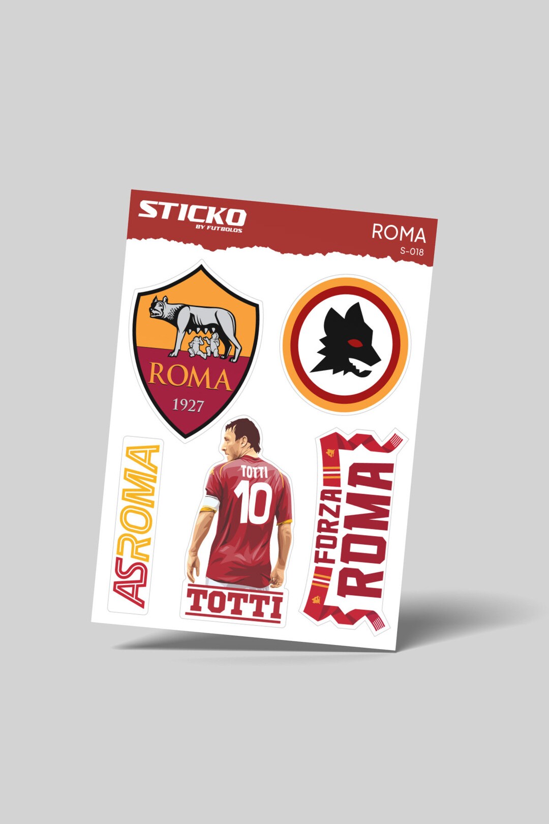 AS Roma Inspired Sticker Set Football Fan's Collectible Decals Quality ...