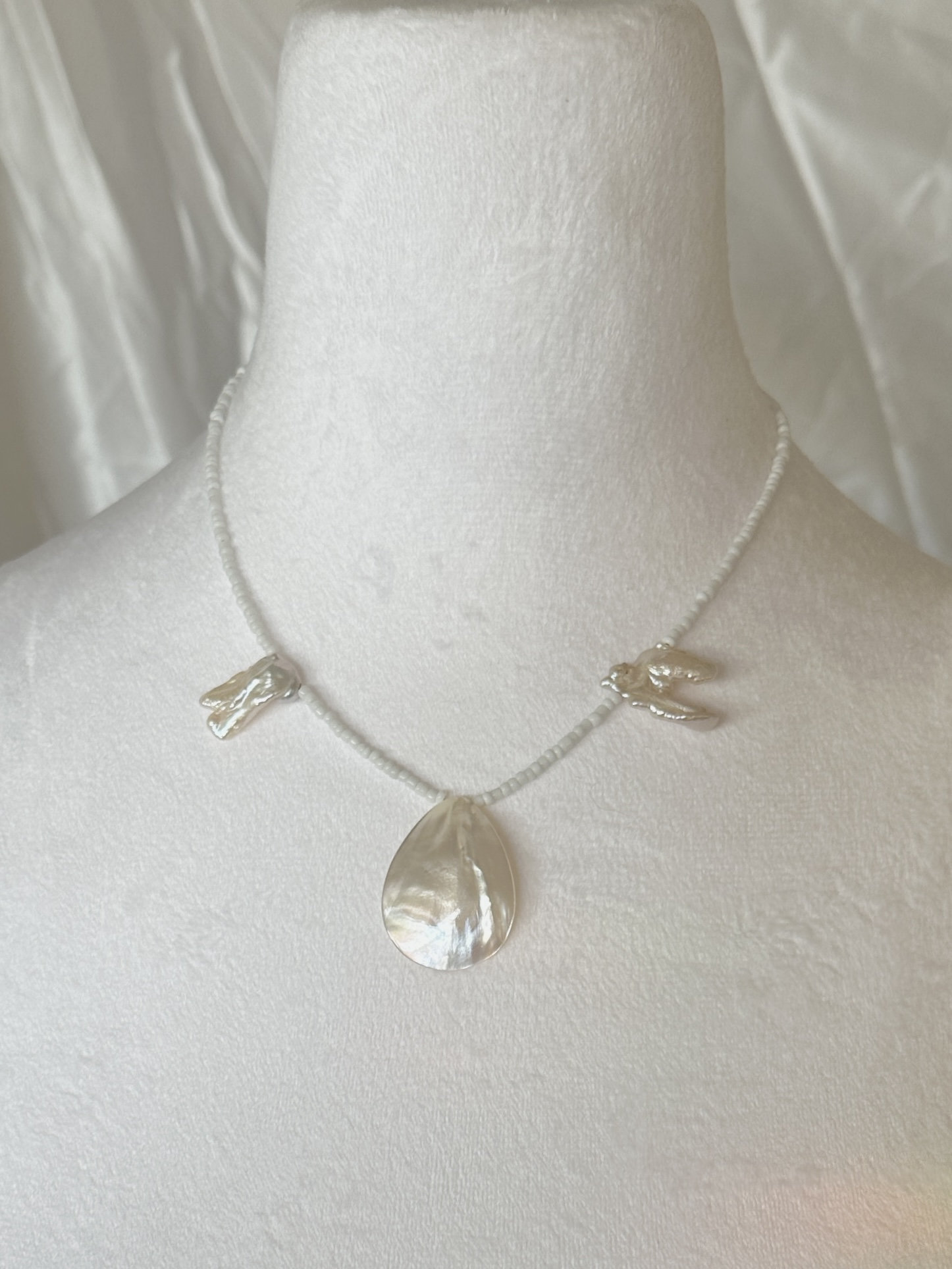 Baroque Keshi Freshwater Pearl Shell Pendent Necklace - Etsy
