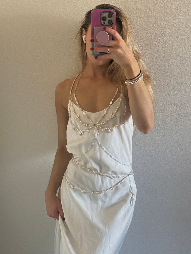 Baroque Pearl 925 Sterling Silver Belly Body Chain - Etsy