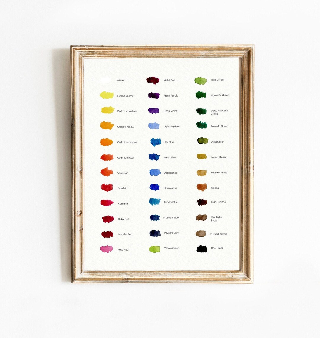 Watercolour Swatches - Print | A4 (21 X 29,7 Cm) - Etsy