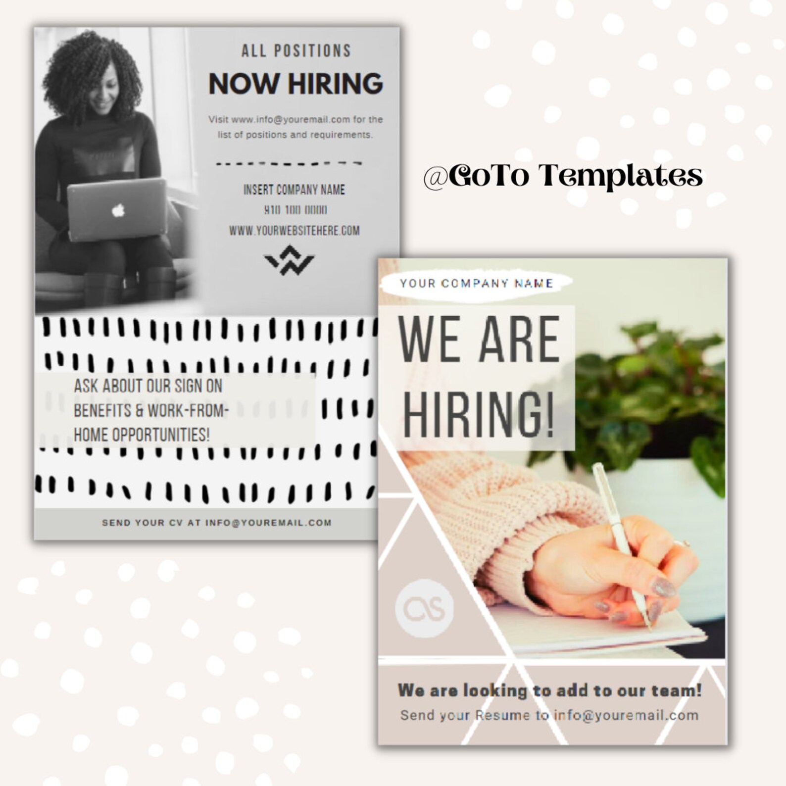 Now Hiring!- Flyer Templates - Fully Editable! VOL. 4 (10 Count) - Etsy