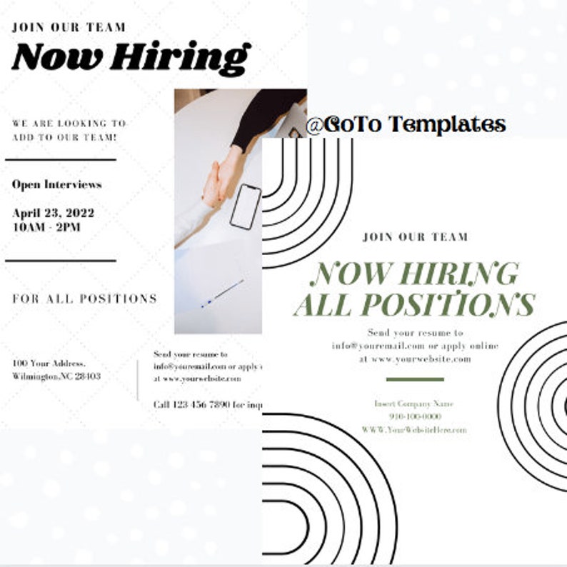 Now Hiring!- Flyer Templates - Fully Editable! VOL. 3 (10 Count) - Etsy