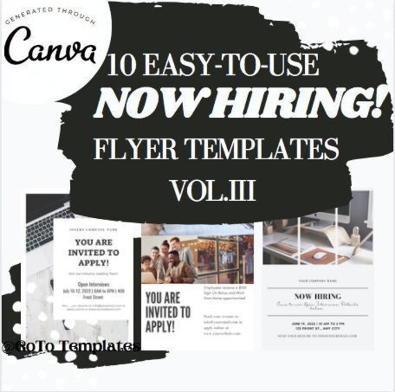 Now Hiring Flyer Templates Fully Editable VOL. 3 10 | Etsy