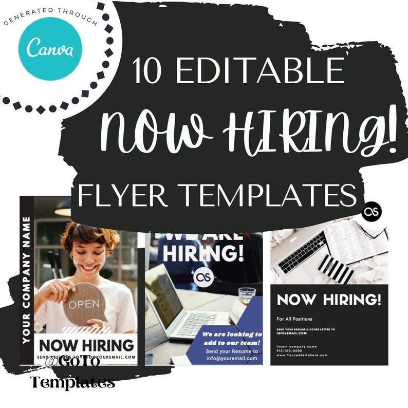 Now Hiring!- Flyer Templates - Fully Editable! VOL. 1 (10 Count) - Etsy