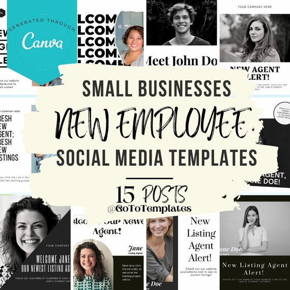 New Employee Introduction Social Media Post Templates 15 - Etsy