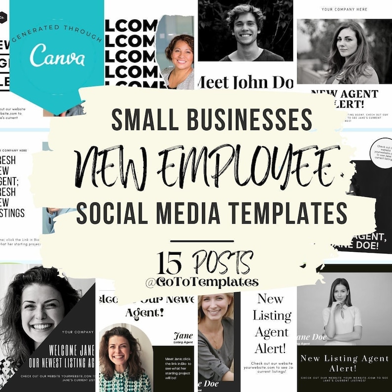 New Employee Introduction- Social Media Post Templates- 15 Count! - Etsy