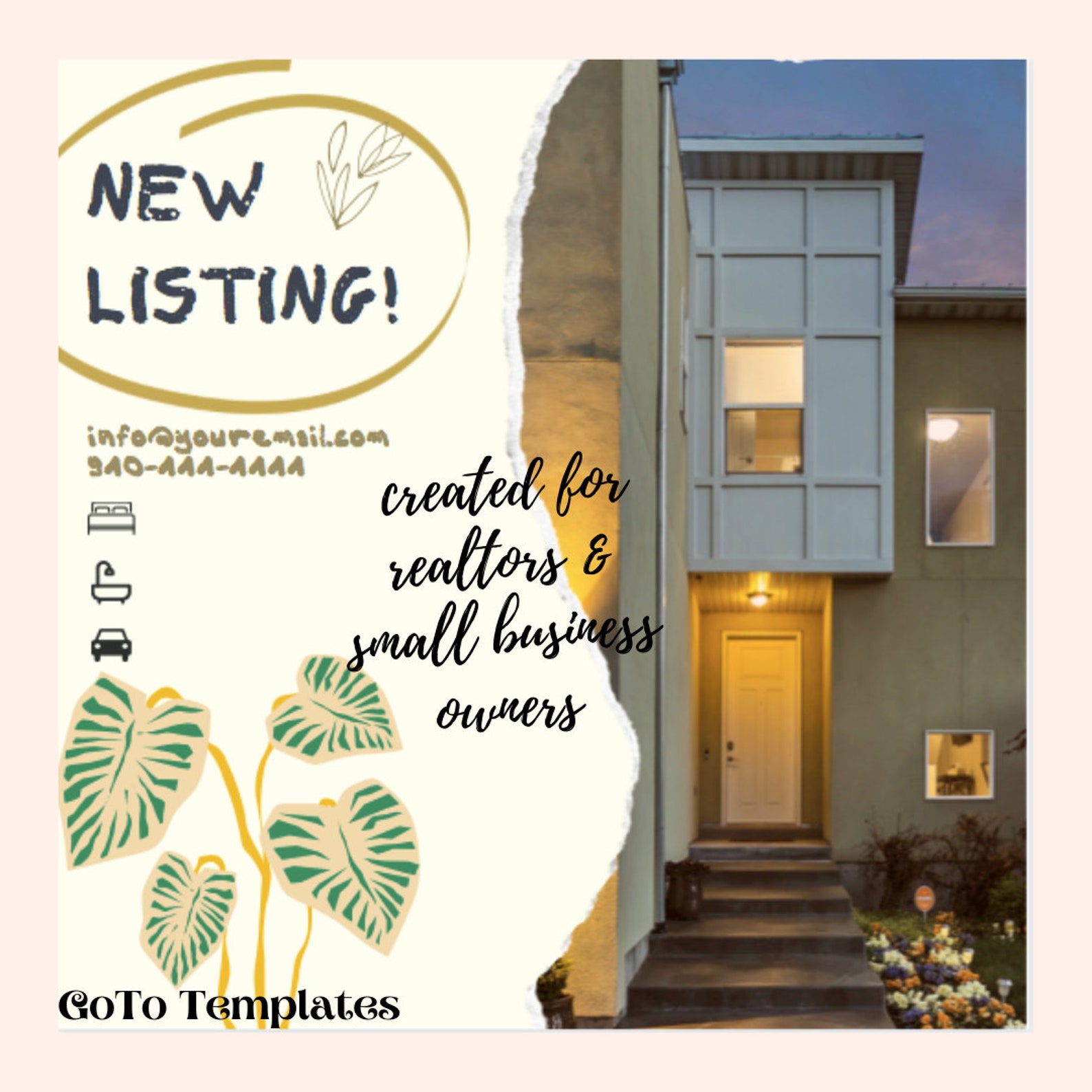 New Listing 25 Social Media Post Templates real Estate - Etsy