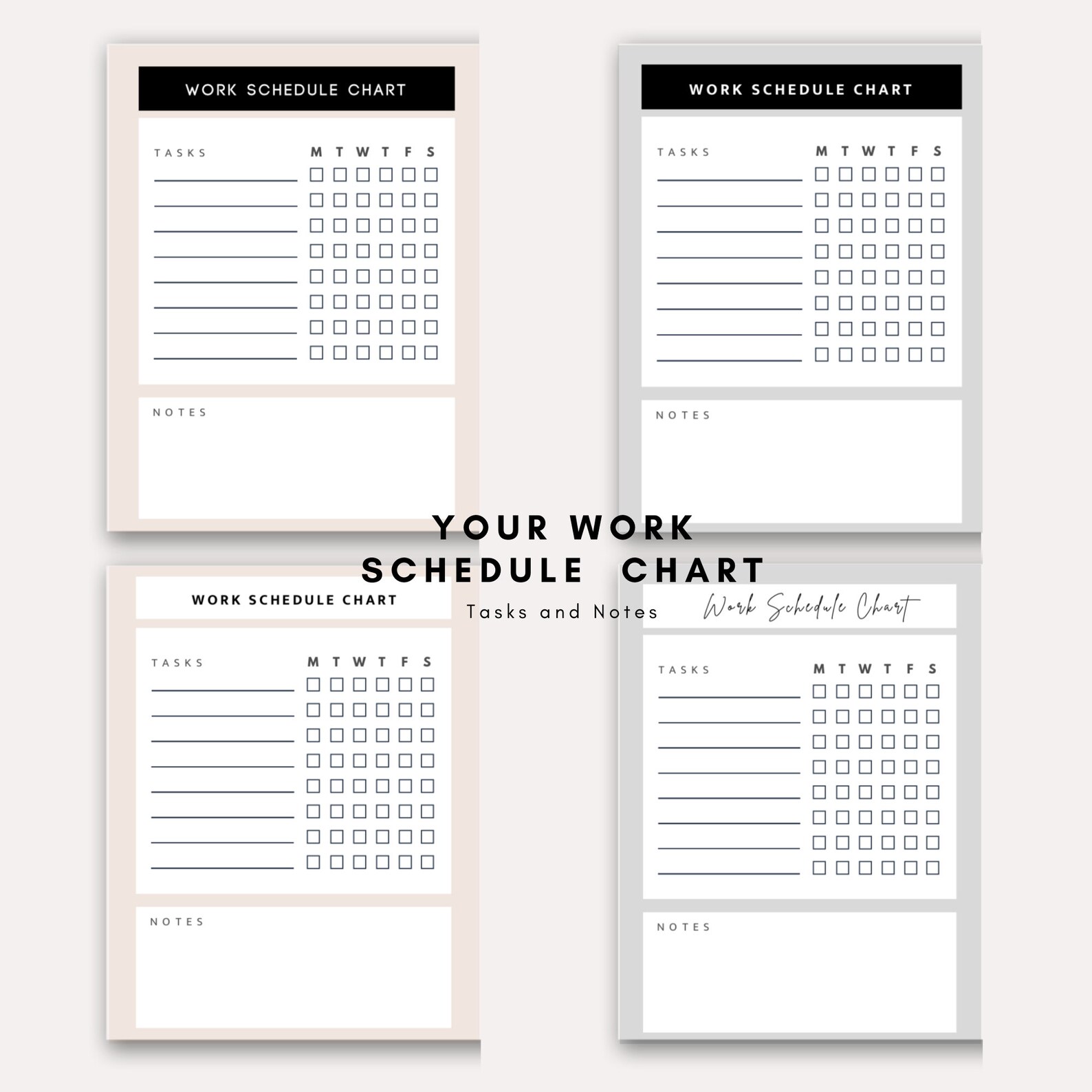 Daily Planner Printable Minimalist, Work Schedule Chart, Work Planner ...