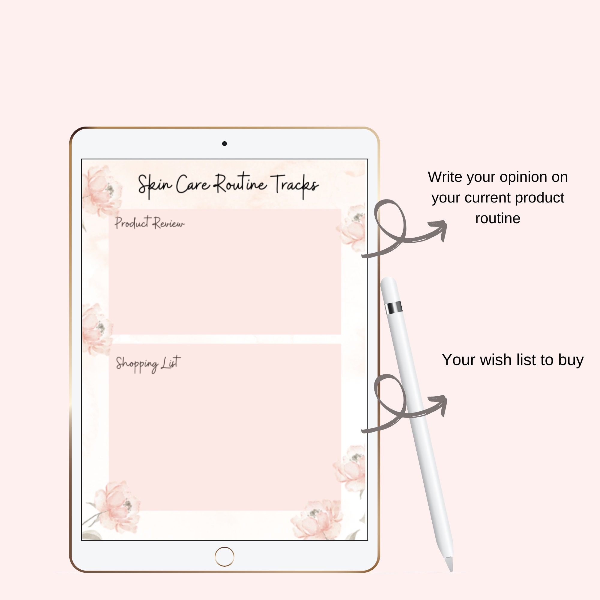 Beauty Skin Care Routine, Self Care Planner Daily for iPad Tablet ...