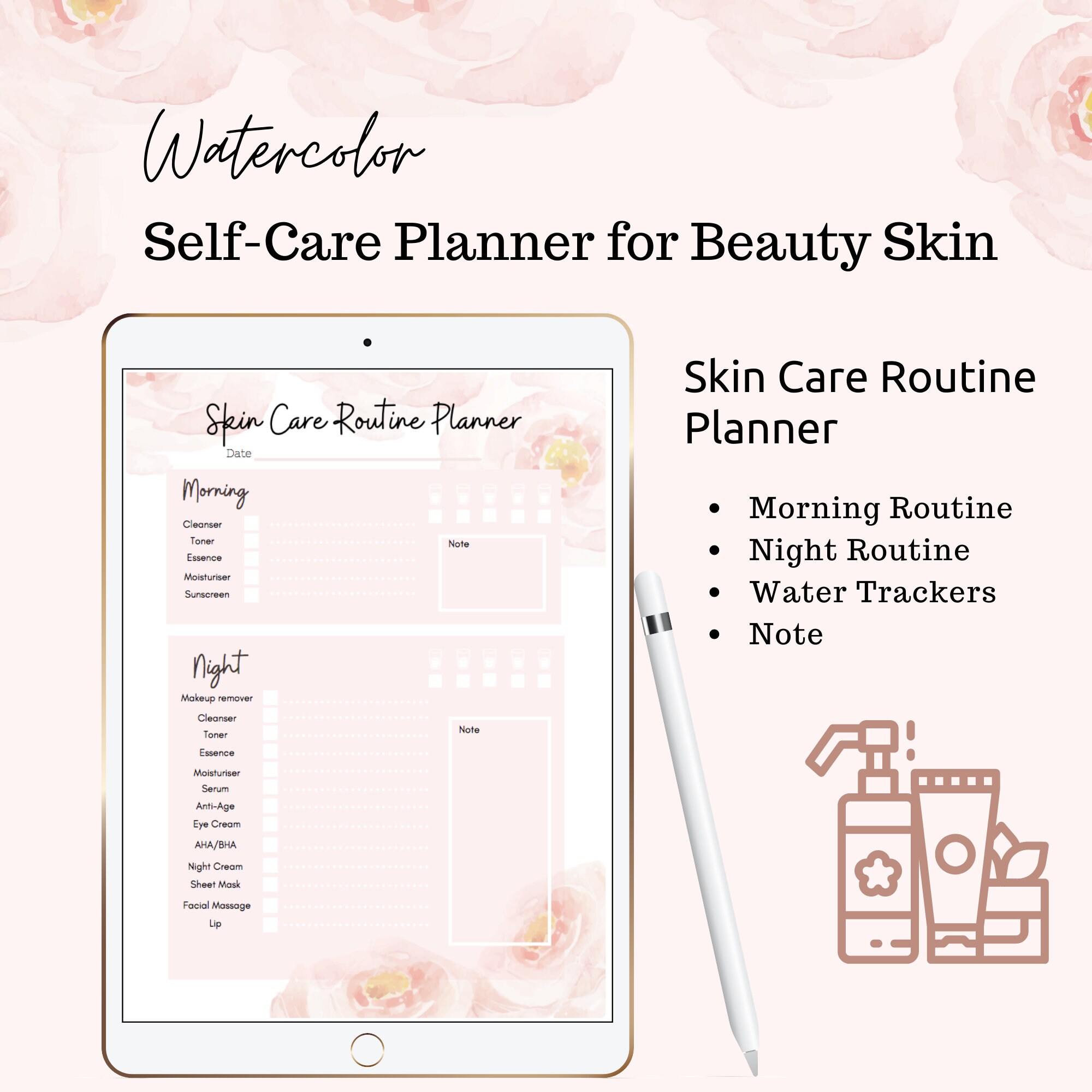 Beauty Skin Care Routine Planner, Self-care Skin Daily Planner ...