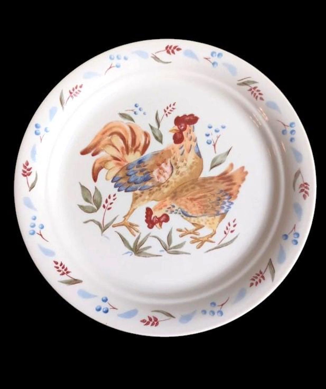 Corning Corelle Country Morning Chicken Plate Dinner Lunch Table ...