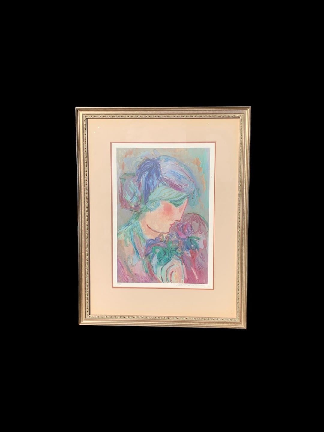 Barbara A Wood Wildflowers Painting Modern Abstract Framed Vintage ...