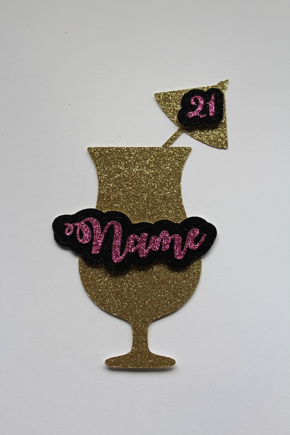 Cocktail Glass Cake Topper | Etsy