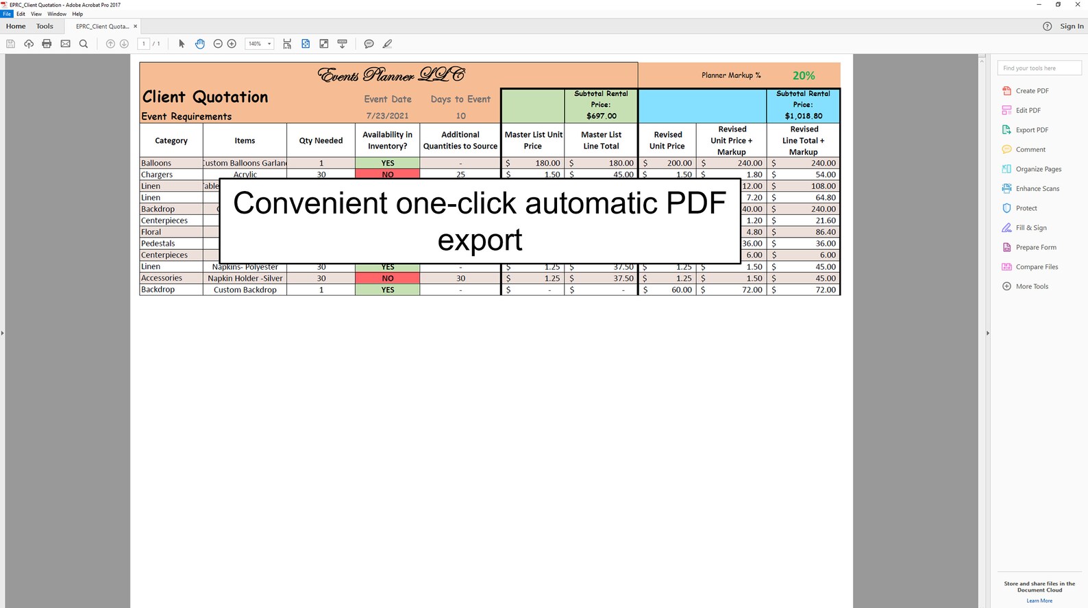 Bundle [inventory Tracker + Client Price Quote + Vendor Price ...