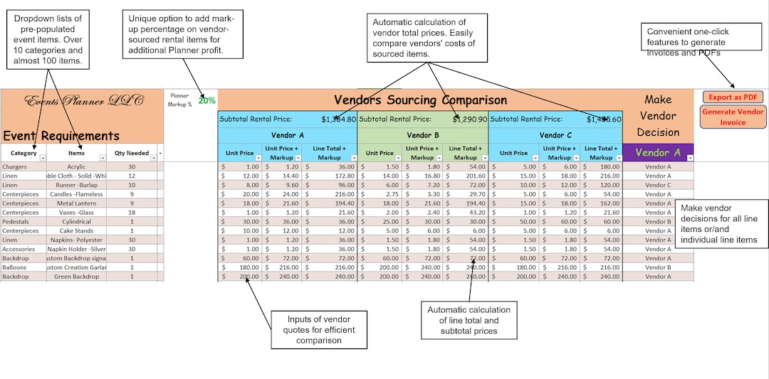 Bundle [inventory Tracker + Client Price Quote + Vendor Price ...