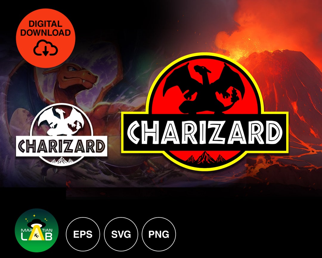 Charizard Jurrasic Vector Decal Stencil Cricut SVG, EPS & PNG File ...