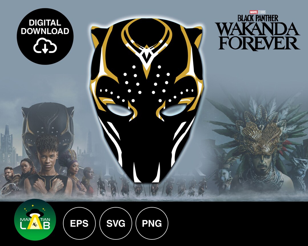 Wakanda Forever Black Panther Helmet Vector Decal Stencil - Etsy UK