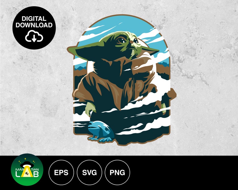 Baby Yoda Grogu Mandalorian Vector Decal Sticker Clipart - Etsy New Zealand