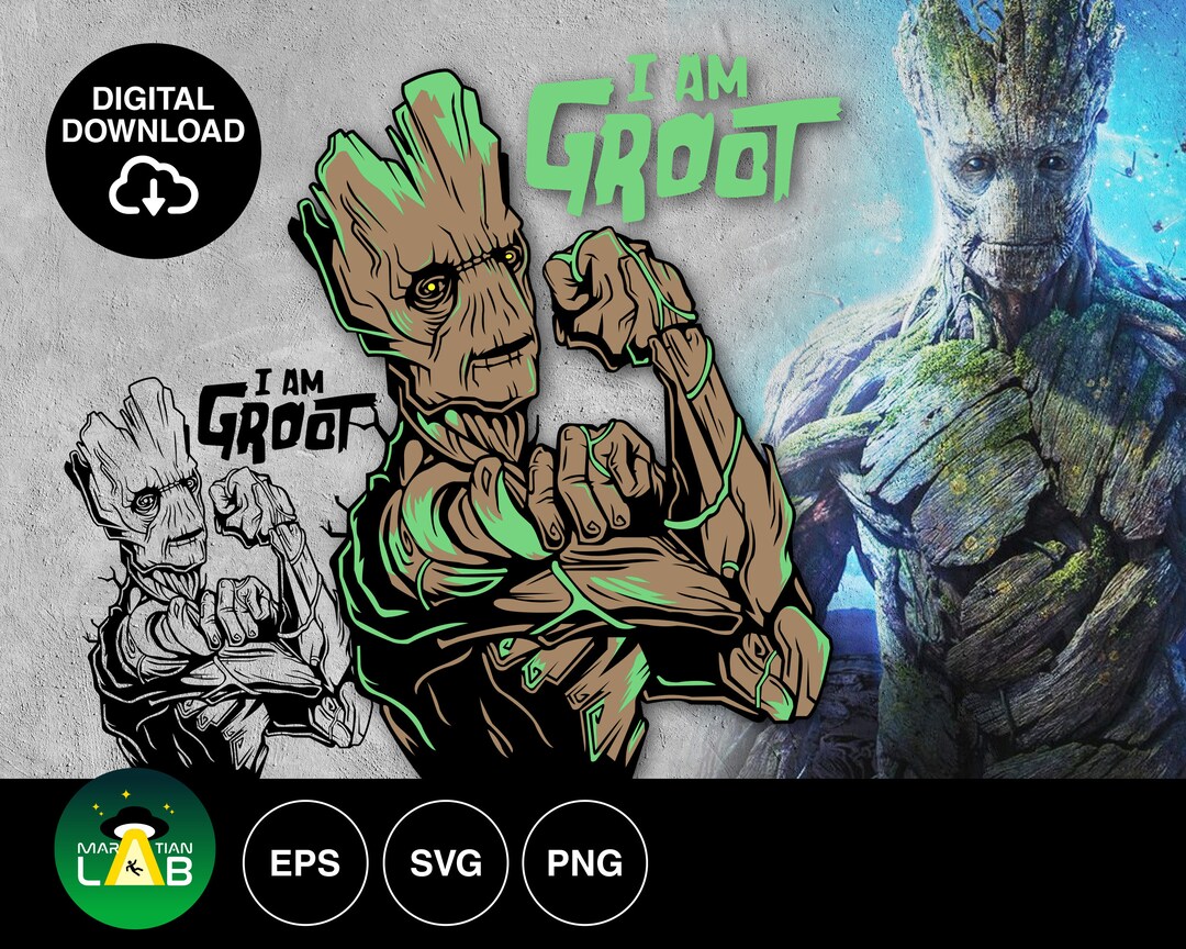 I Am Groot Digital Vector, Vinyl Cut Out, Decals With SVG, PNG & EPS ...