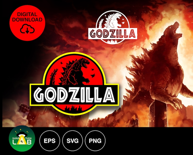 Godzilla Roar Vector | Decal | Stencil Cricut SVG, EPS & PNG File Ready ...