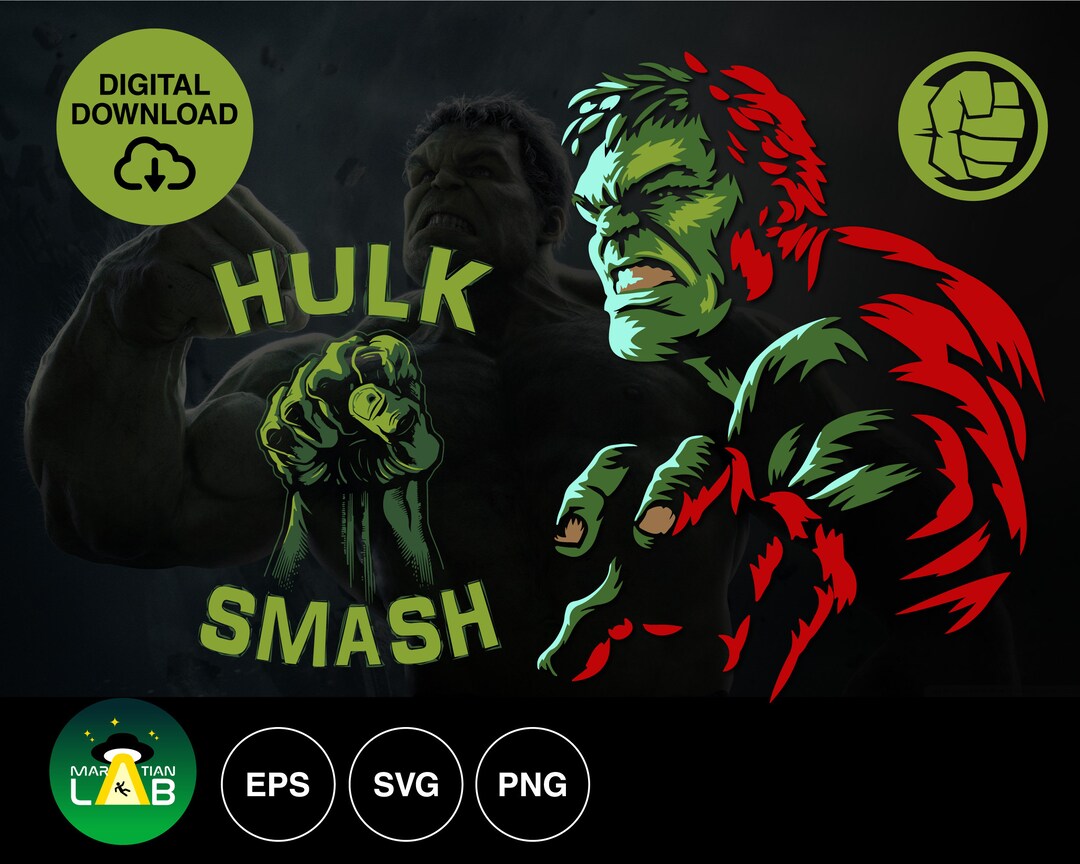 Hulk Smash Digital Decal | Stencil | Vector | Cut Out With SVG, PNG ...
